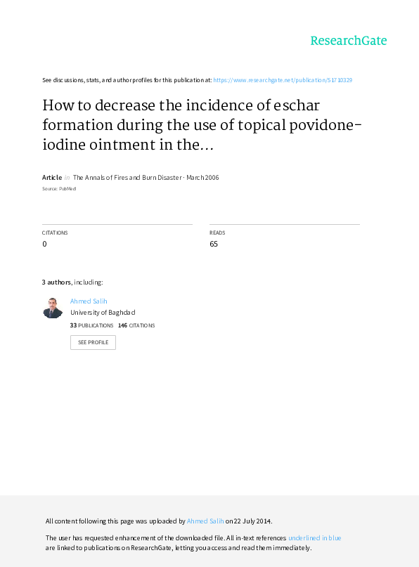 (PDF) How to decrease the incidence of eschar formation during the use ...