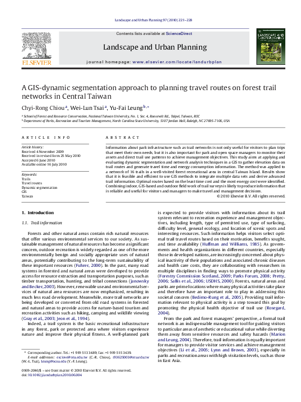 (PDF) A GIS-dynamic segmentation approach to planning travel routes on ...