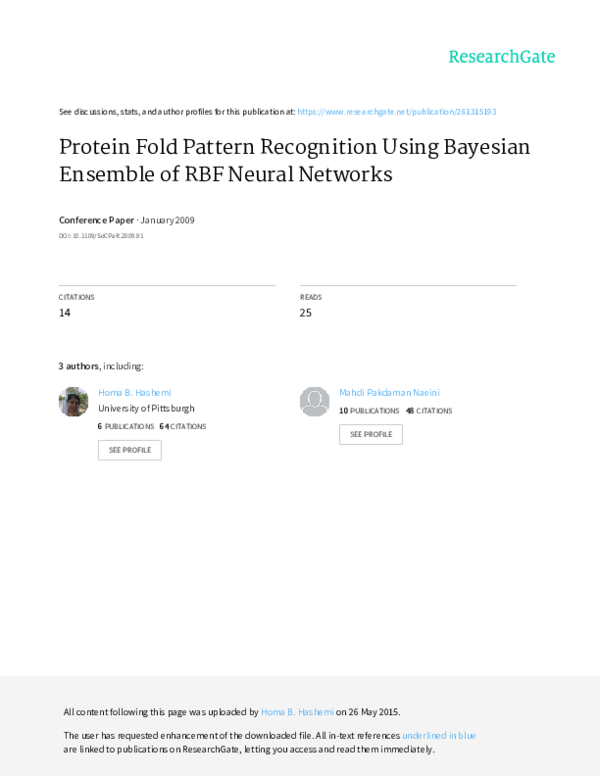 (PDF) Protein Fold Pattern Recognition Using Bayesian Ensemble of RBF Neural Networks