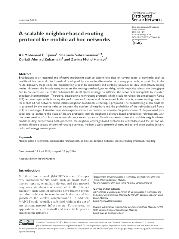 A Scalable Neighbor Based Routing Protocol For Mobile Ad Hoc Networks
