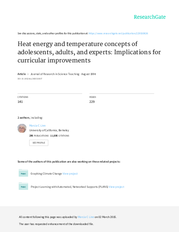 (PDF) Heat energy and temperature concepts of adolescents, adults, and ...