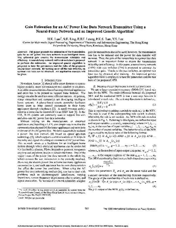 Pdf Gain Estimation For An Ac Power Line Data Network Transmitter