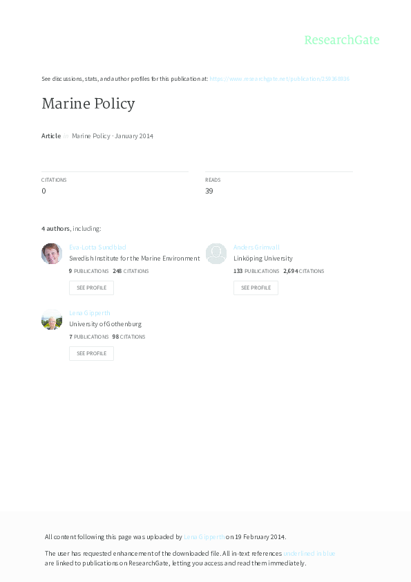 (PDF) Marine Policy