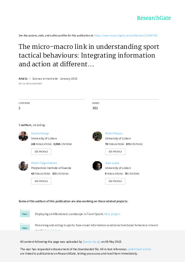 (PDF) The micro-macro link in understanding sport tactical behaviours ...