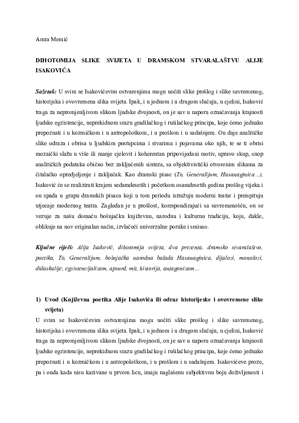 (DOC) The dichotomy between the image of the world in the dramatic ...