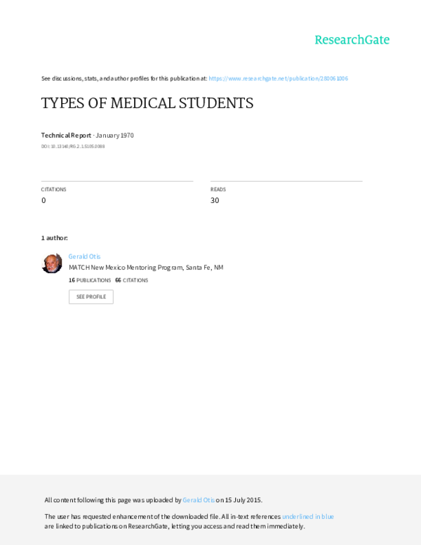 (PDF) Types of Medical Students
