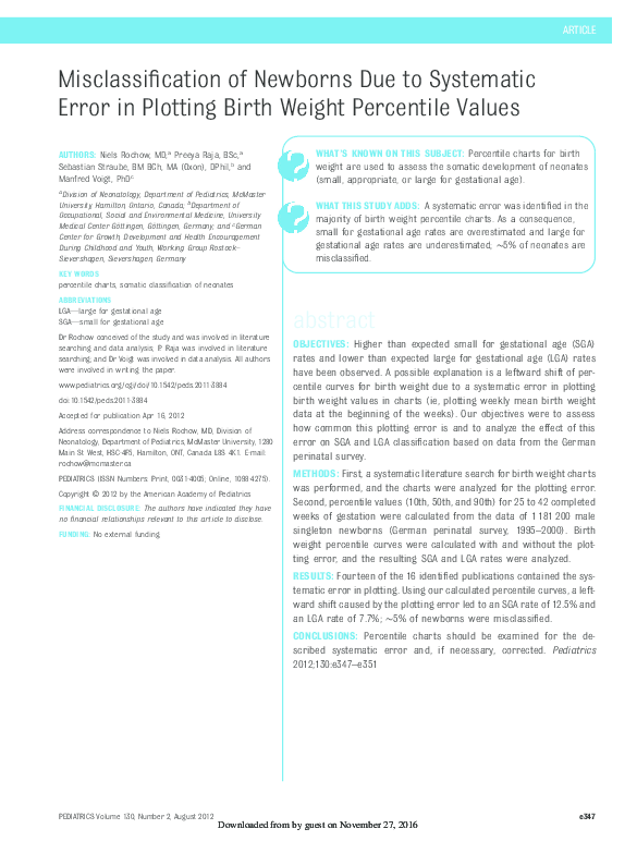 (PDF) Misclassification of Newborns Due to Systematic Error in Plotting ...