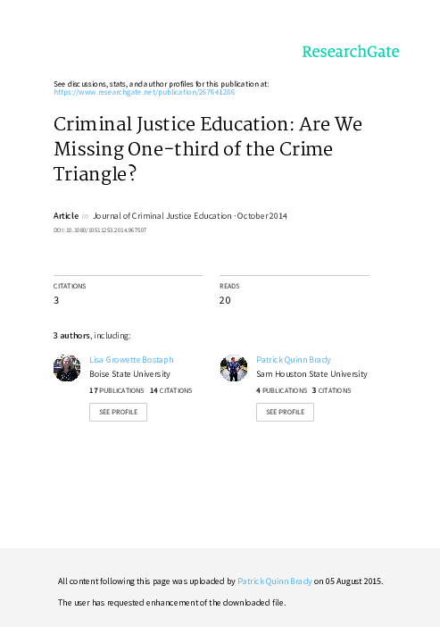 (PDF) Criminal Justice Education: Are We Missing One-third of the Crime ...