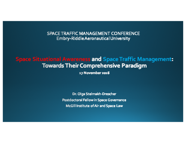 Pdf Space Situational Awareness And Space Traffic Management Towards