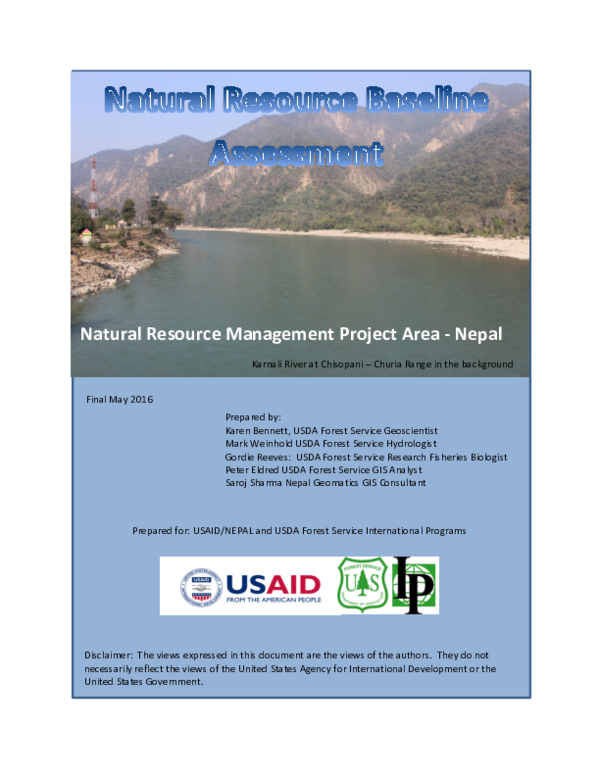 (PDF) Natural Resource Baseline Assessment - Nepal