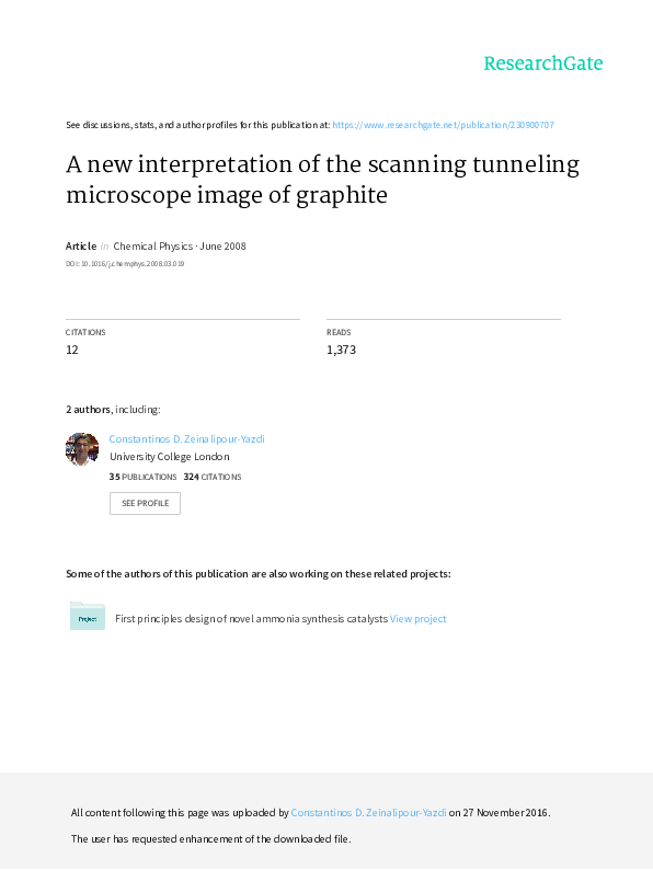 Pdf A New Interpretation Of The Scanning Tunneling Microscope Image Of Graphite