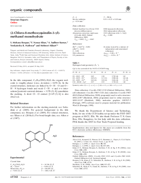 (PDF) Regioselective O-alkylation: synthesis of 1-{2-[(2-chloroquinolin-3-yl) methoxy]-6-chloro ...