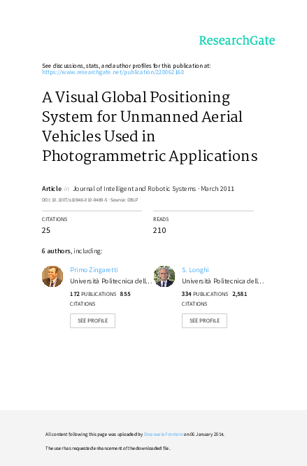 (PDF) A Visual Global Positioning System for Unmanned Aerial Vehicles ...