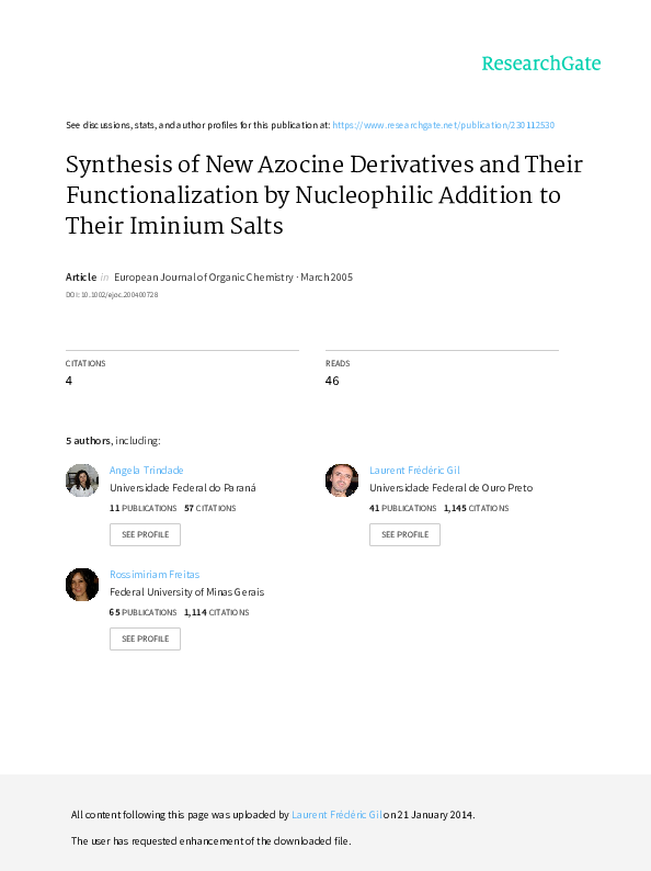 (PDF) Synthesis of New Azocine Derivatives and Their Functionalization ...