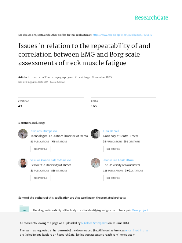(PDF) Issues in relation to the repeatability of and correlation ...