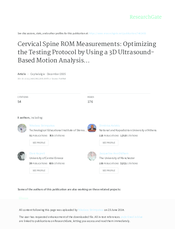(PDF) Cervical Spine ROM Measurements: Optimizing the Testing Protocol ...