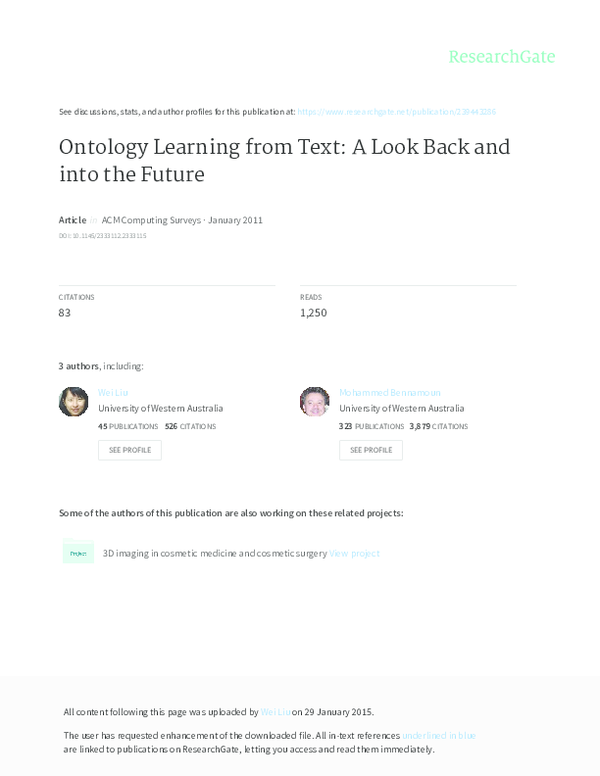 (PDF) Ontology learning from text