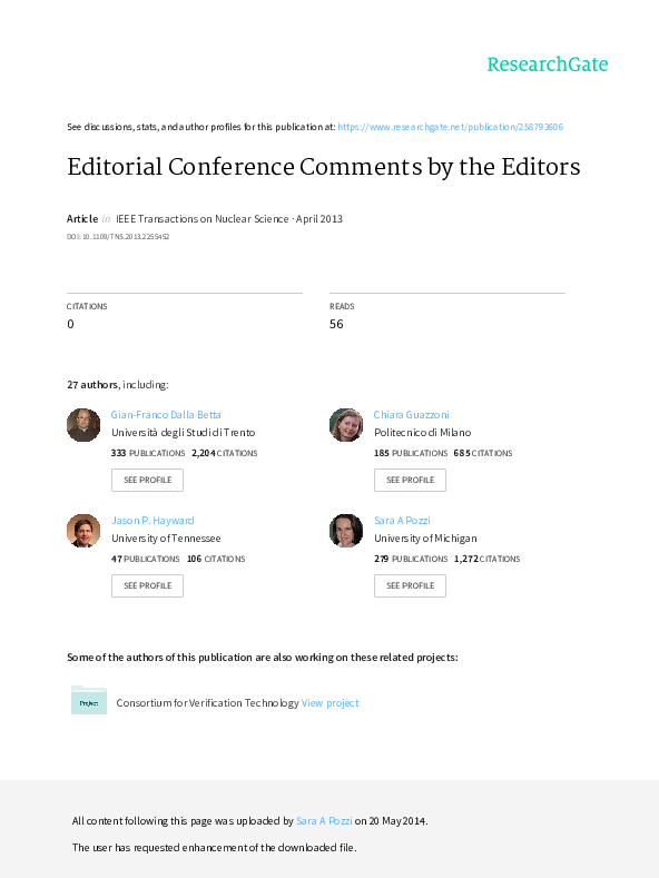(PDF) Editorial Conference Comments by the Editors