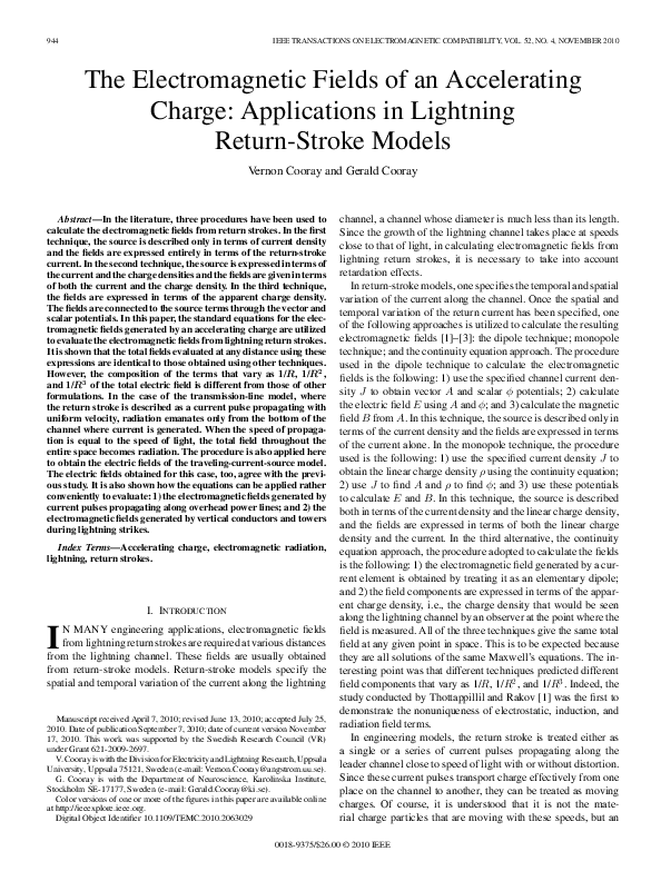 (PDF) The Electromagnetic Fields of an Accelerating Charge: Applications in Lightning Return ...
