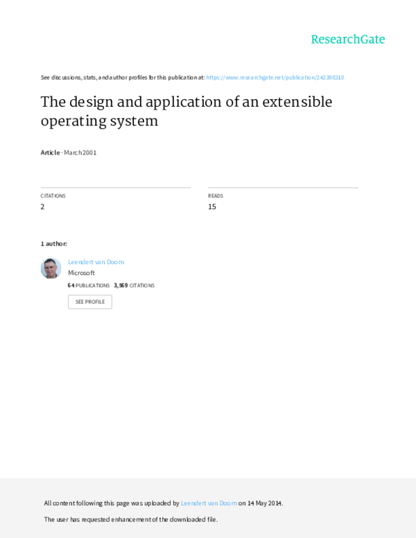 (PDF) The design and application of an extensible operating system ...