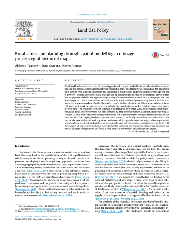 (PDF) Rural landscape planning through spatial modelling and image ...