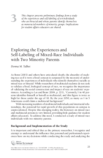 (PDF) Exploring the experiences and self-labeling of mixed-race ...