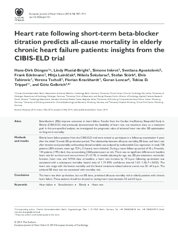 (PDF) Effect of Beta-Blocker Use on Exercise Heart Rate Gradient and Reclassification of ...