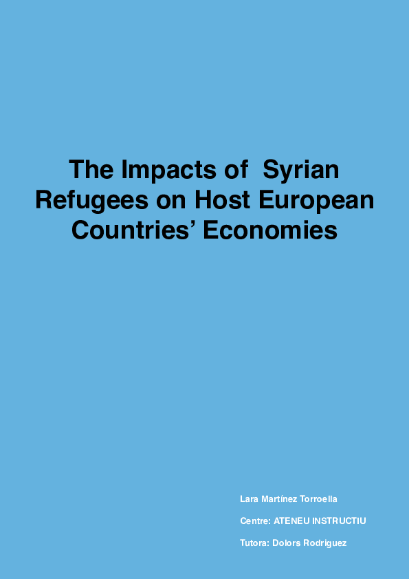 (PDF) The Impacts of Syrian Refugees on Host European Countries' Economies
