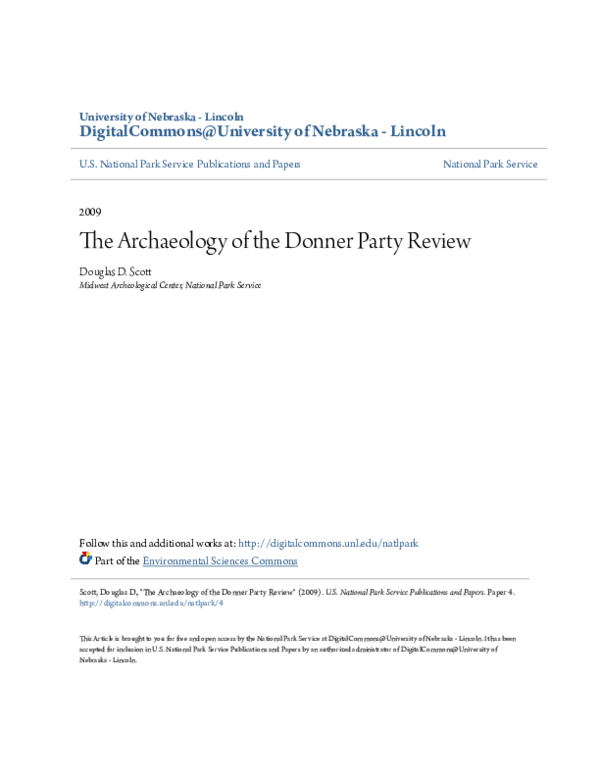(PDF) The Archaeology of the Donner Party Review
