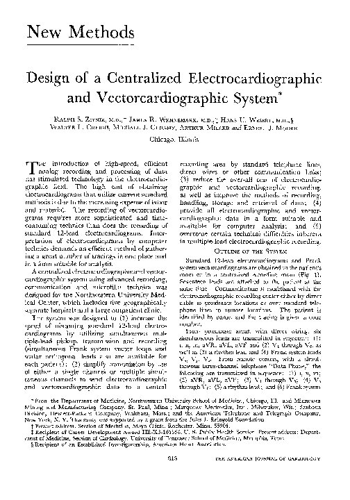 (PDF) Design of a centralized electrocardiographic and ...