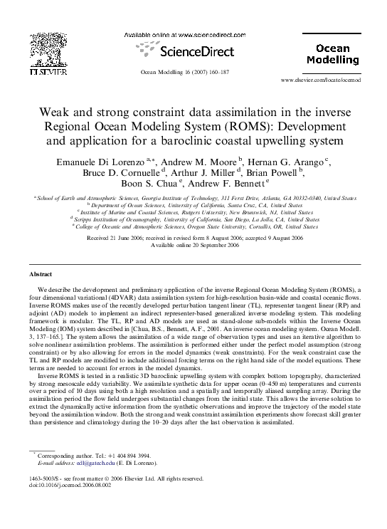 (PDF) Oceanic data assimilation study in northern Chile: use of a 3DVAR method | Patrick ...