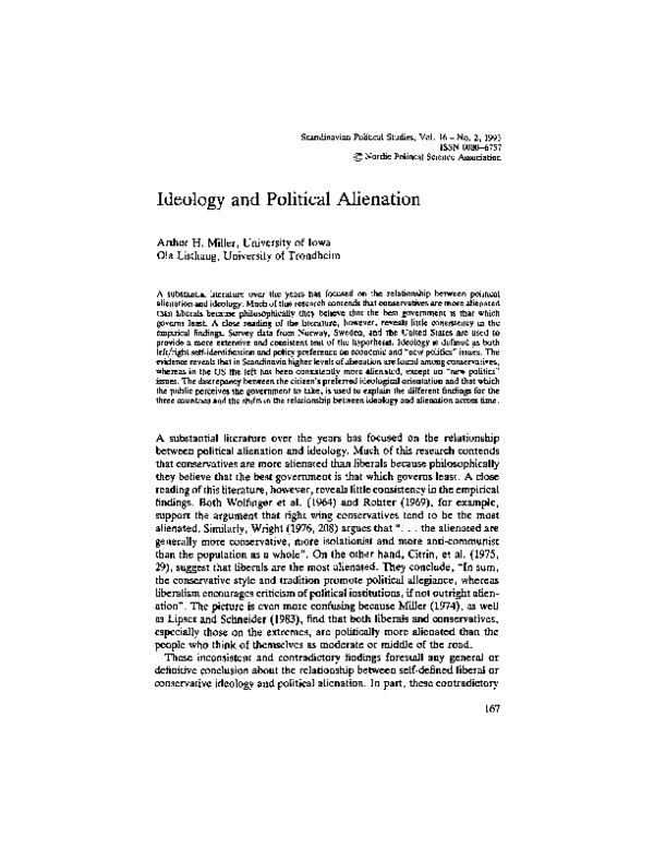 (PDF) Ideology and Political Alienation
