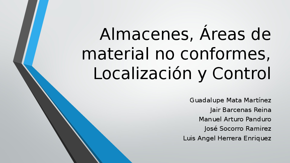 (PPT) Almacenes Áreas de material no conformes(1)