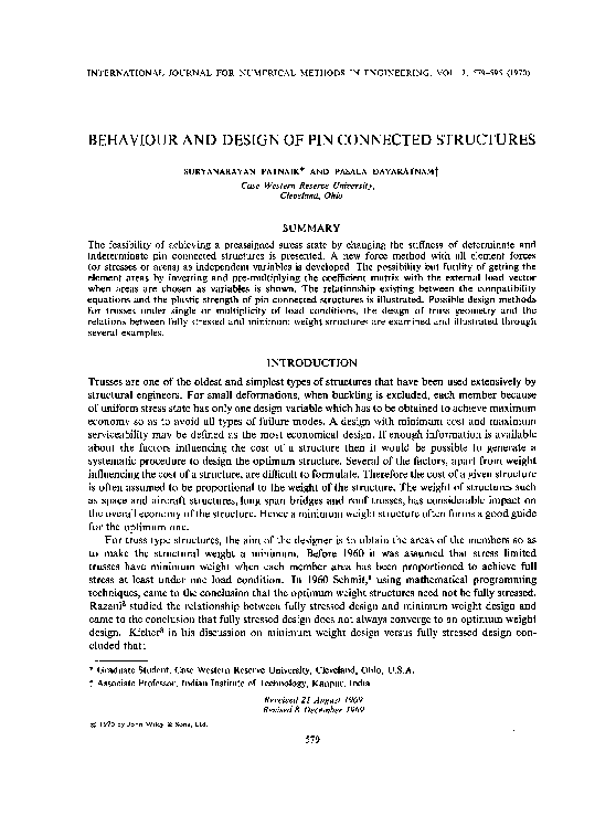 (PDF) Behaviour and design of pin connected structures