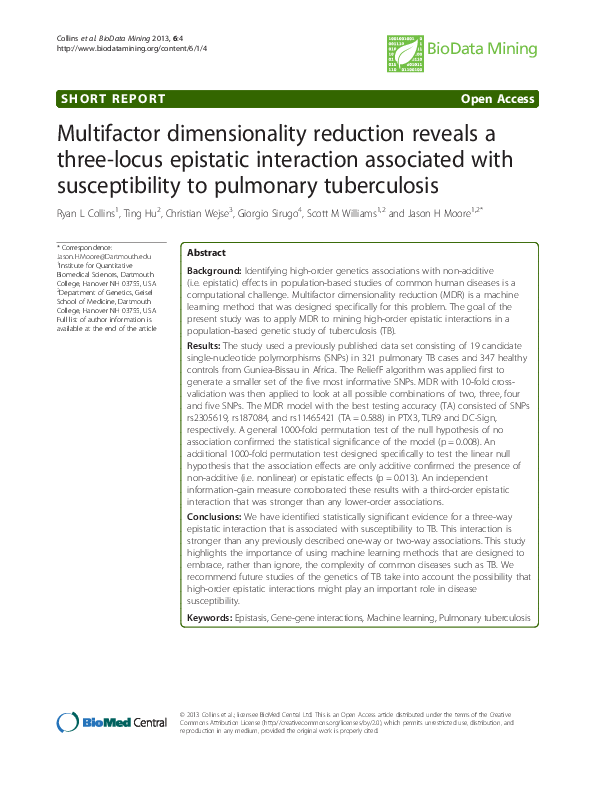 (PDF) Multifactor-dimensionality reduction reveals high-order interactions among estrogen ...