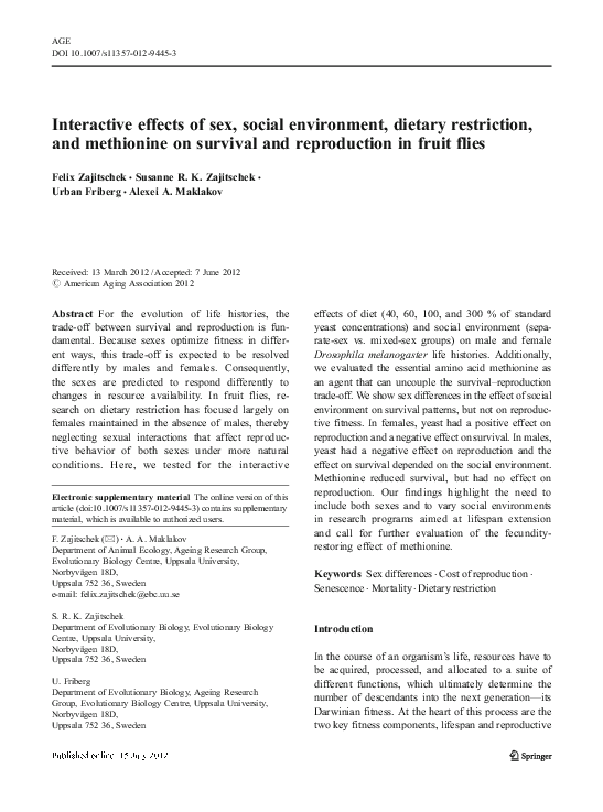 Pdf Interactive Effects Of Sex Social Environment Dietary