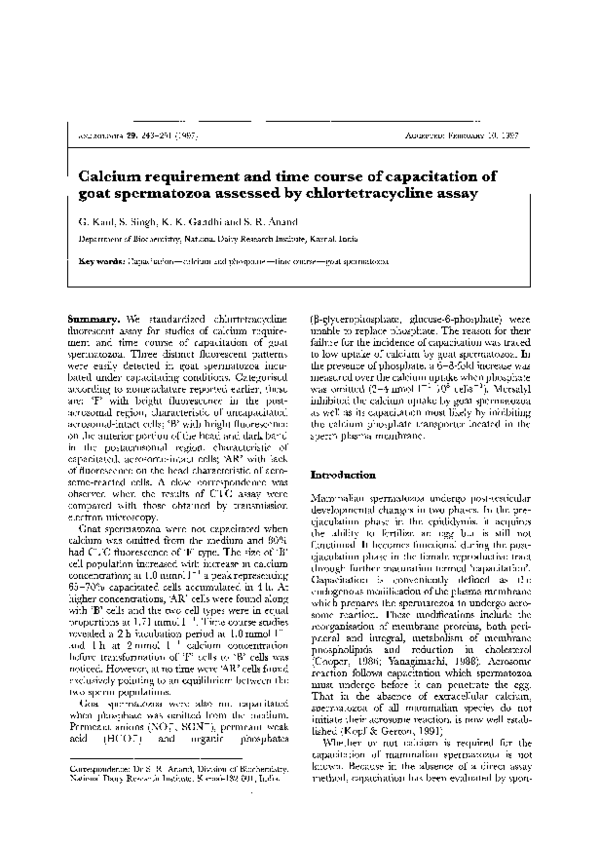 (PDF) Calcium requirement and time course of capacitation of goat ...