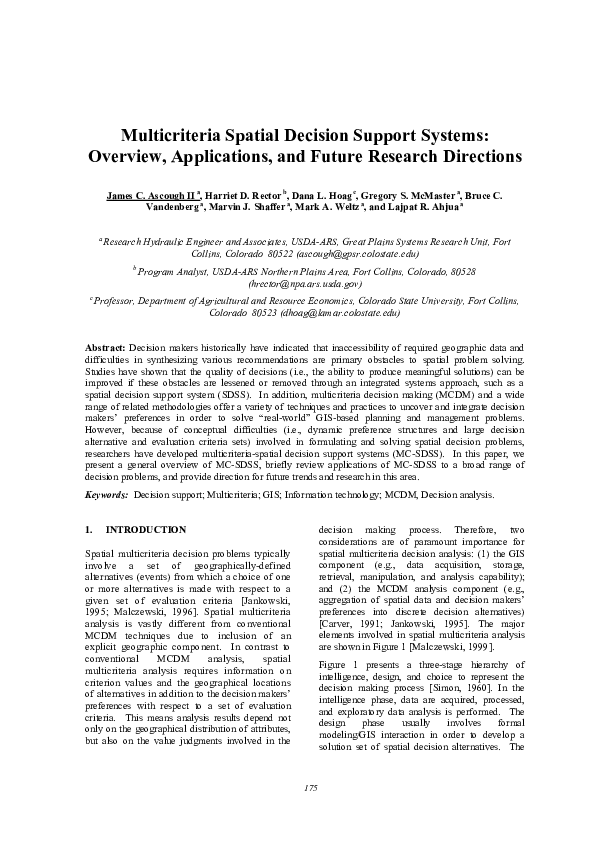 Pdf Multi Criteria Spatial Decision Support System For Valuation Of Open Spaces For Urban Planning