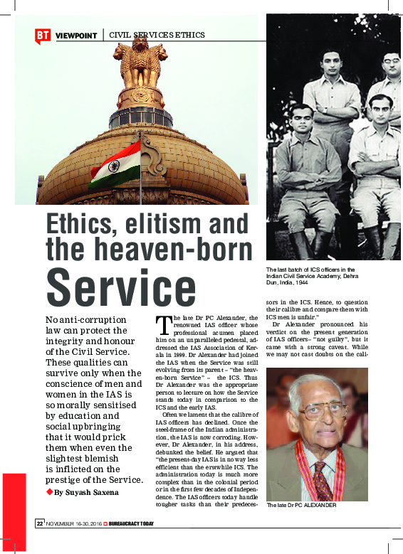 (PDF) Ethics, Elitism and The Civil Service (BUREAUCRACY TODAY)
