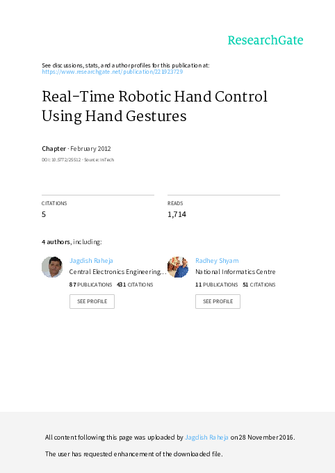 (PDF) Real-Time Robotic Hand Control Using Hand Gestures