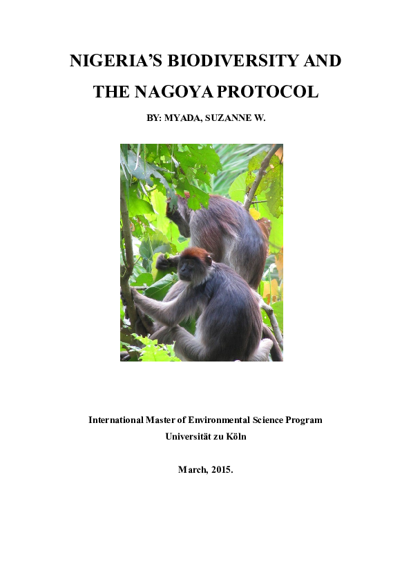 (DOC) Nigeria's Biodiversity and the Nagoya Protocol