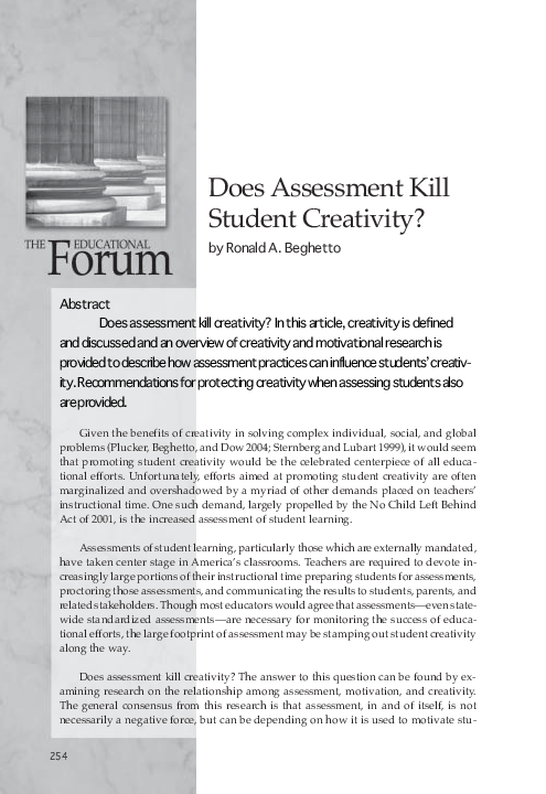 (PDF) Does assessment kill student creativity?