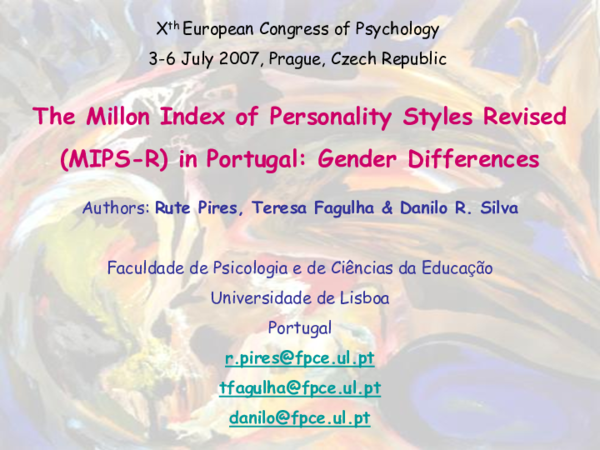 (PDF) The Millon Index of Personality Styles Revised (MIPS-R) in ...