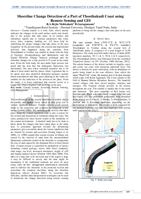(PDF) Shoreline Change Detection of a Part of Thoothukudi Coast using ...