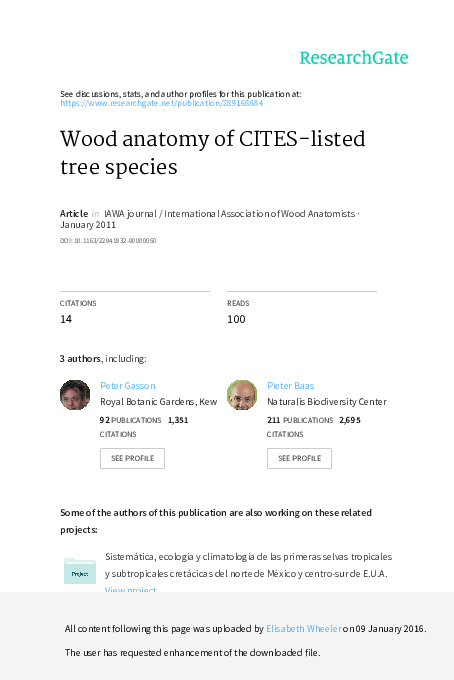 (PDF) Wood anatomy of CITES-listed tree species | christian binet ...