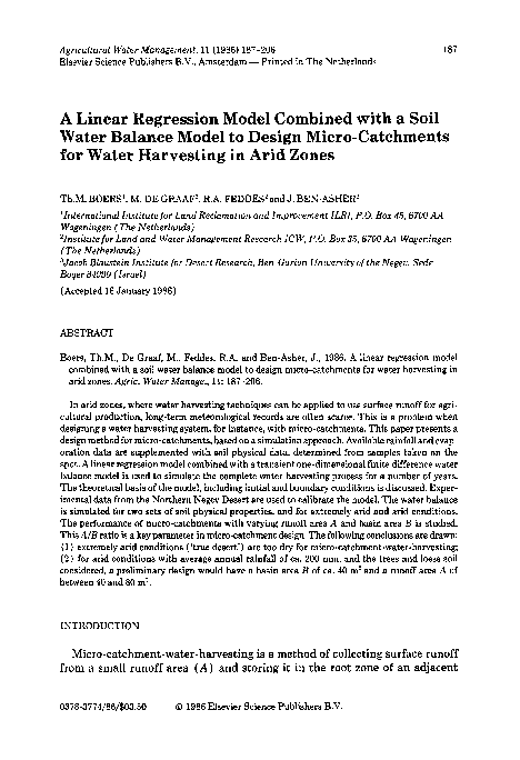(PDF) A linear regression model combined with a soil water balance ...