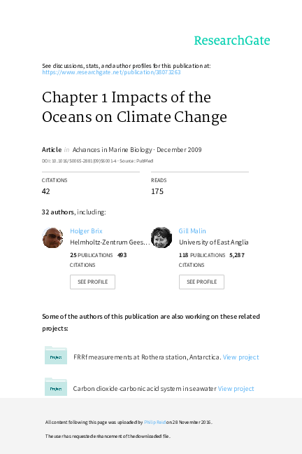 (PDF) Impacts of the Oceans on Climate Change