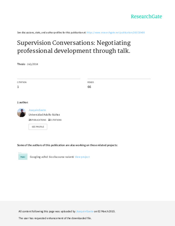 (PDF) Supervision Conversations: Negotiating professional development ...