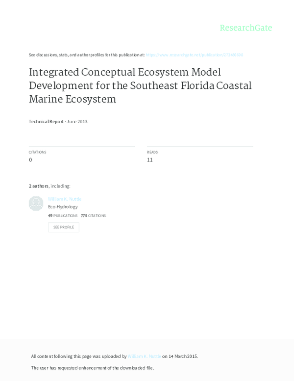 (PDF) Integrated conceptual ecosystem model development for the ...