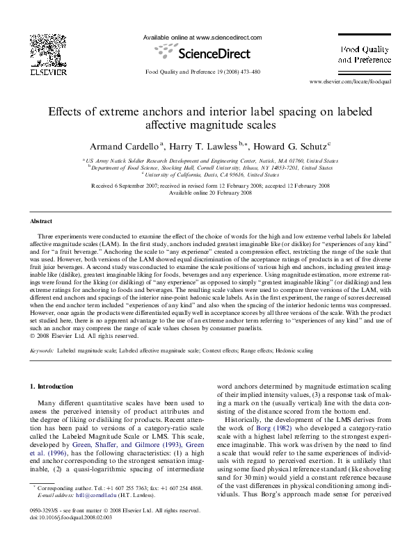 (PDF) Effects of extreme anchors and interior label spacing on labeled ...